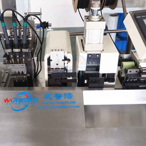 TS-M03 Multi cores cable strip terminal crimp and heat shrink tube cut ...